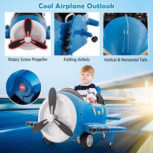 Kids Ride On Plane Car Toy Electric Airplane
