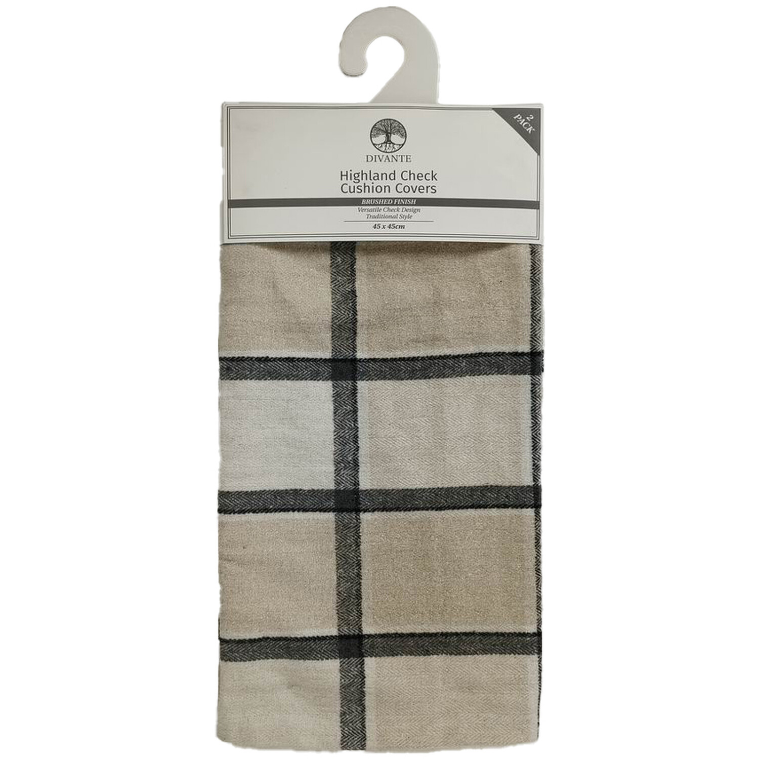 Pack of 2 Highland Check Cushion Covers