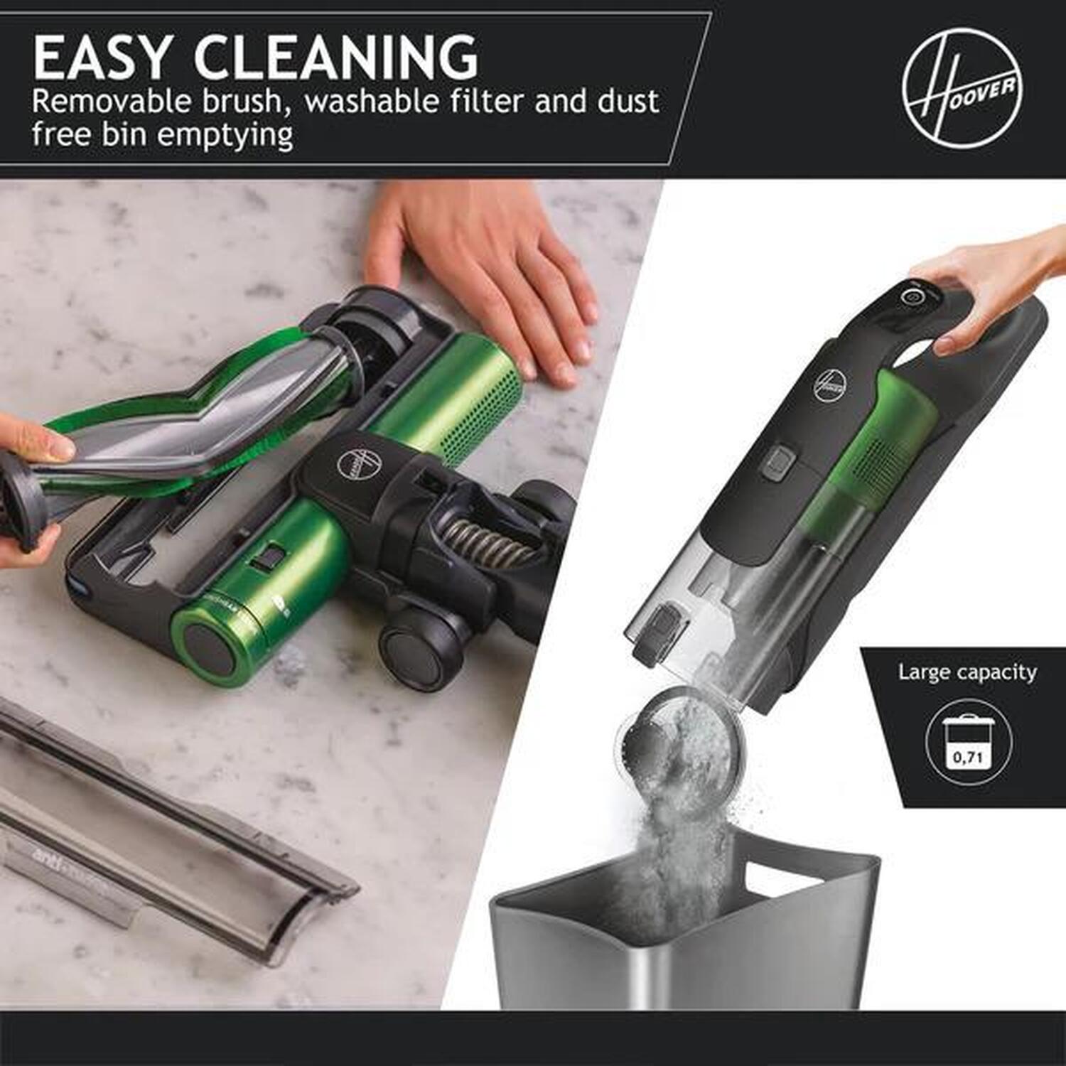 Hoover HF9 with Anti-Twist Cordless Vacuum Cleaner 0.7L Double Battery ...