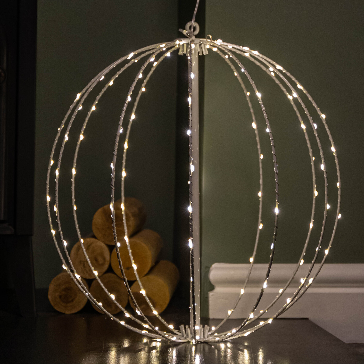 Metal Folding Christmas Ball with 108 LEDs