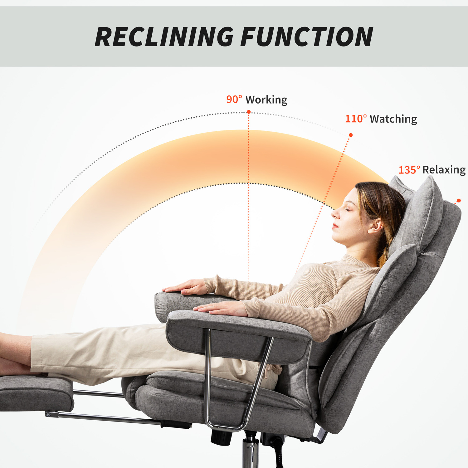 Reclining Executive Office Chair, Thick Padded
