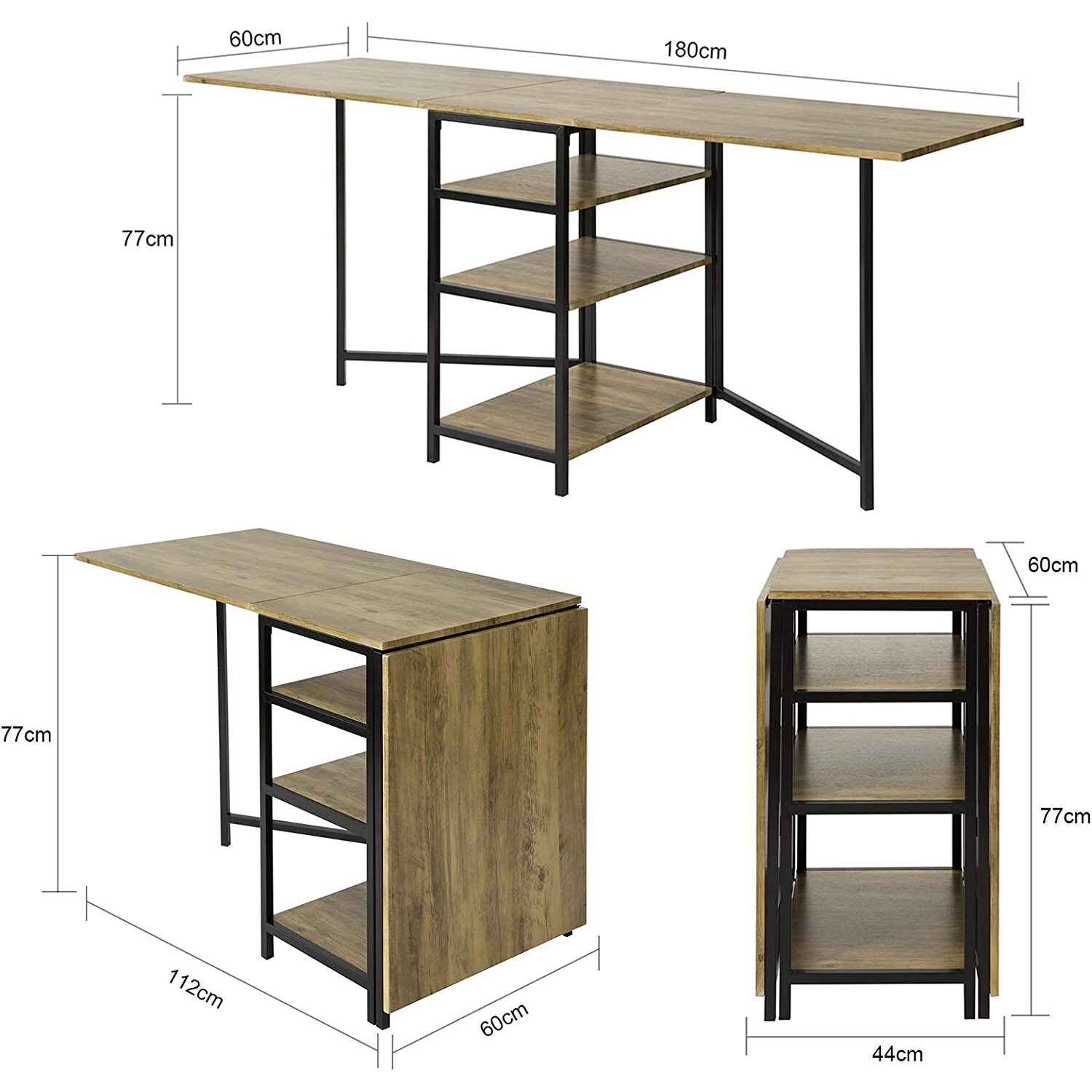 SoBuy Industrial Design Folding Office & Dining Table