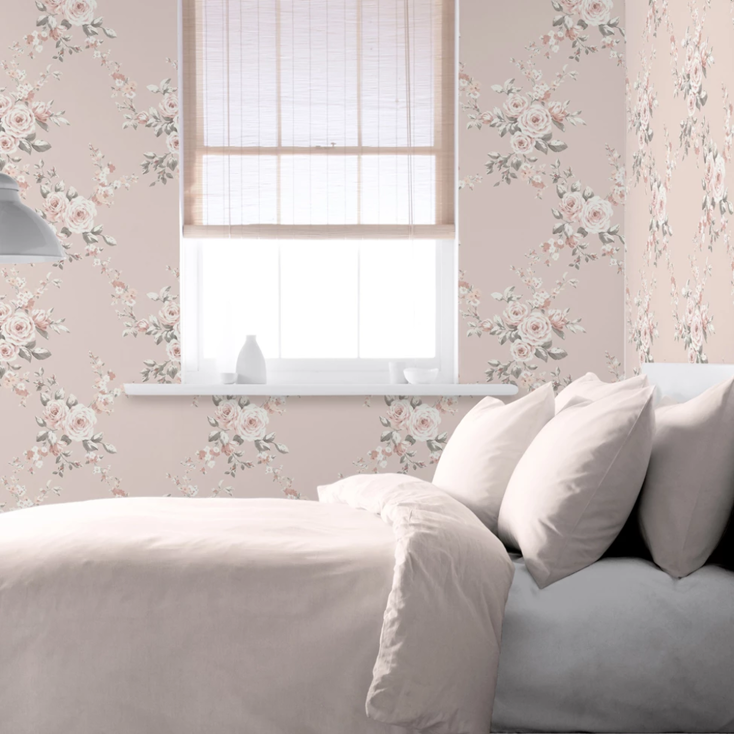 Catherine Lansfield Designer Canterbury Floral Blush Pink Wallpaper
