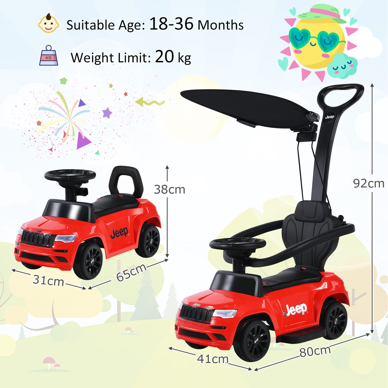 Costway Kids Ride-On Push Car-Red