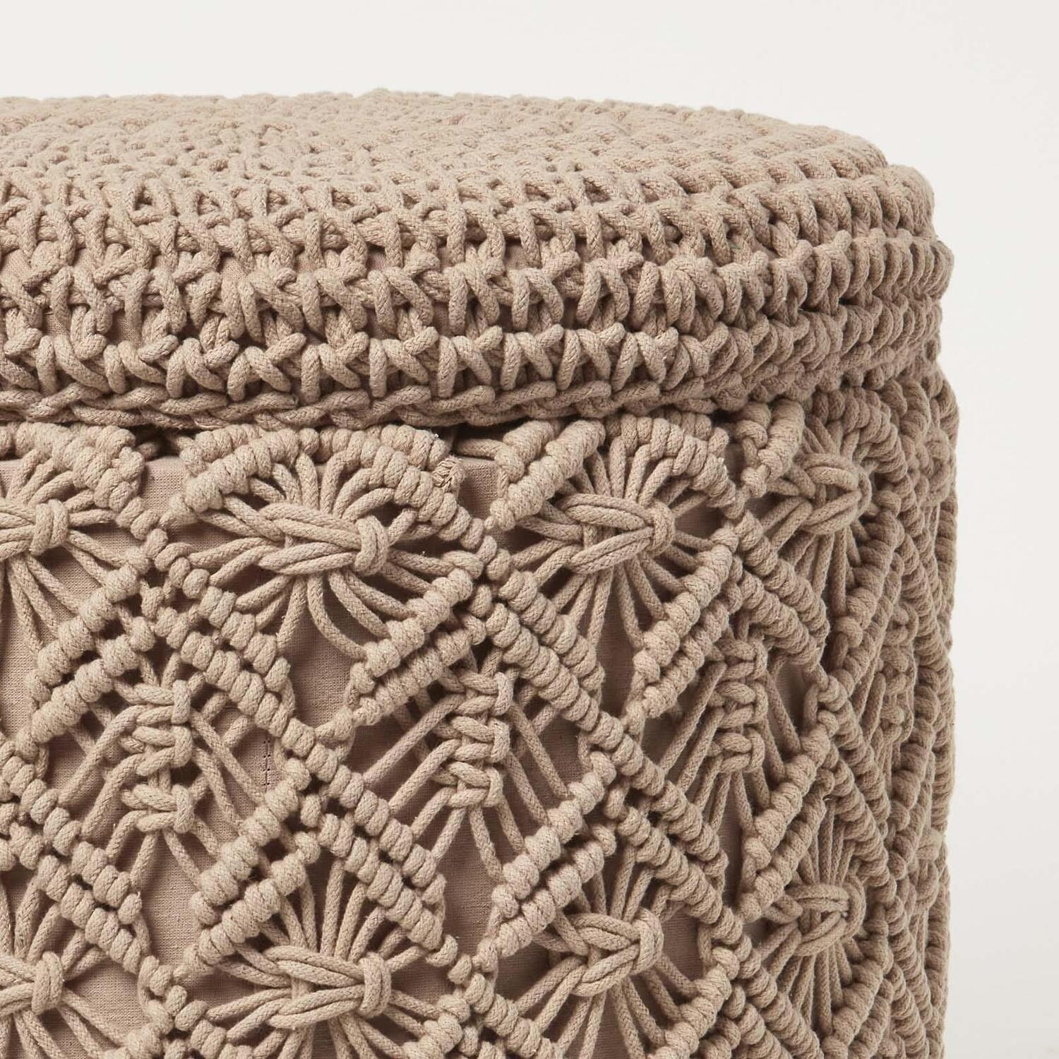 Indy Macrame Storage Footstool