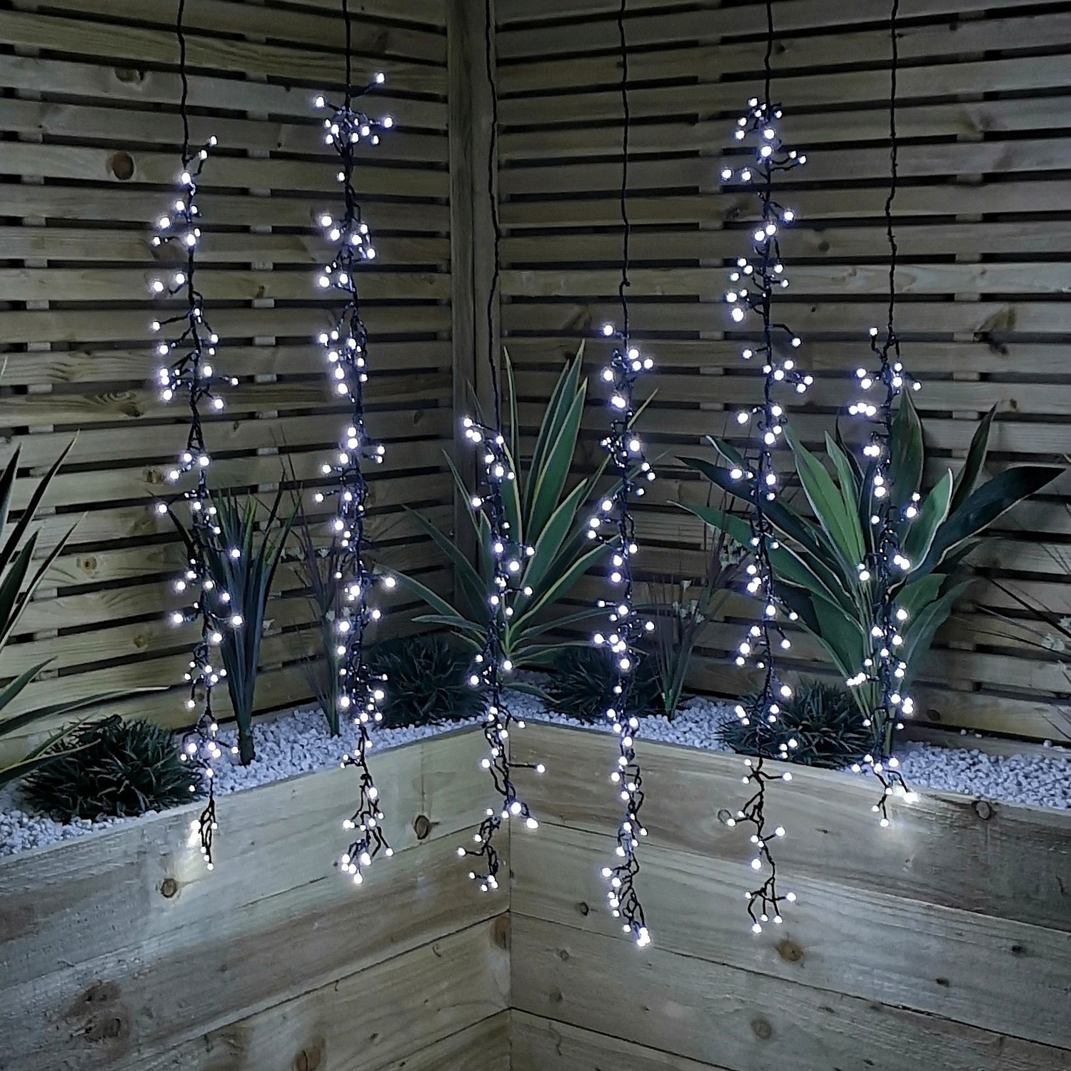 Set of Drop Tree Multi Action Christmas Cluster Brights with LEDs