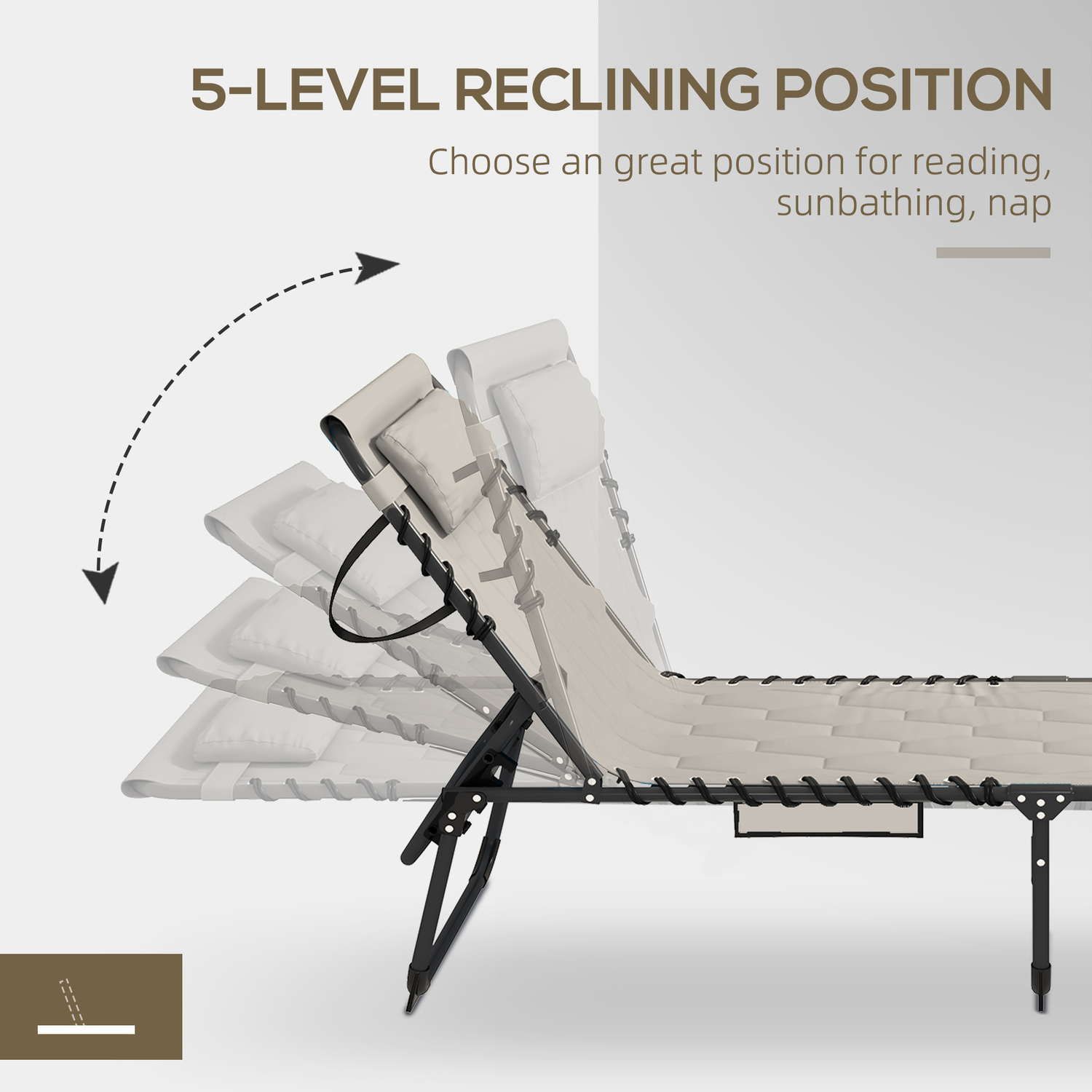 2 Pieces Foldable Padded Sun Lounger Set