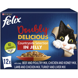 Pack of 12 Felix As Good As It Looks Doubly Delicious in Jelly Pouches