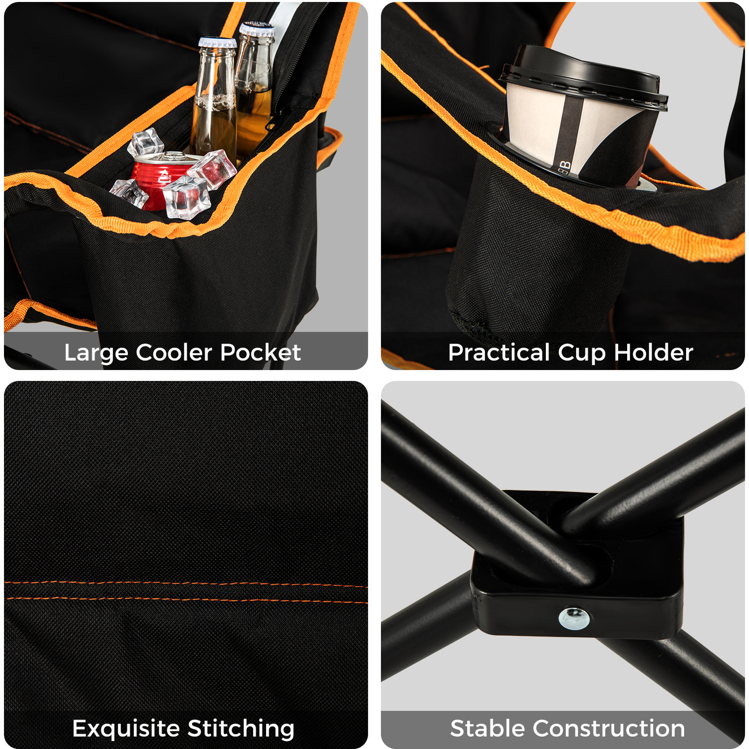 Portable Camping Recliner Folding Camping Chair with Footrest