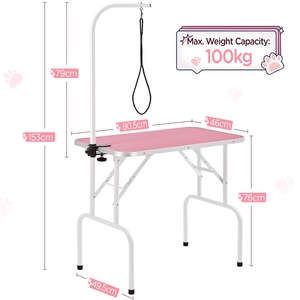 Pet Foldable Grooming Table with Loop Noose