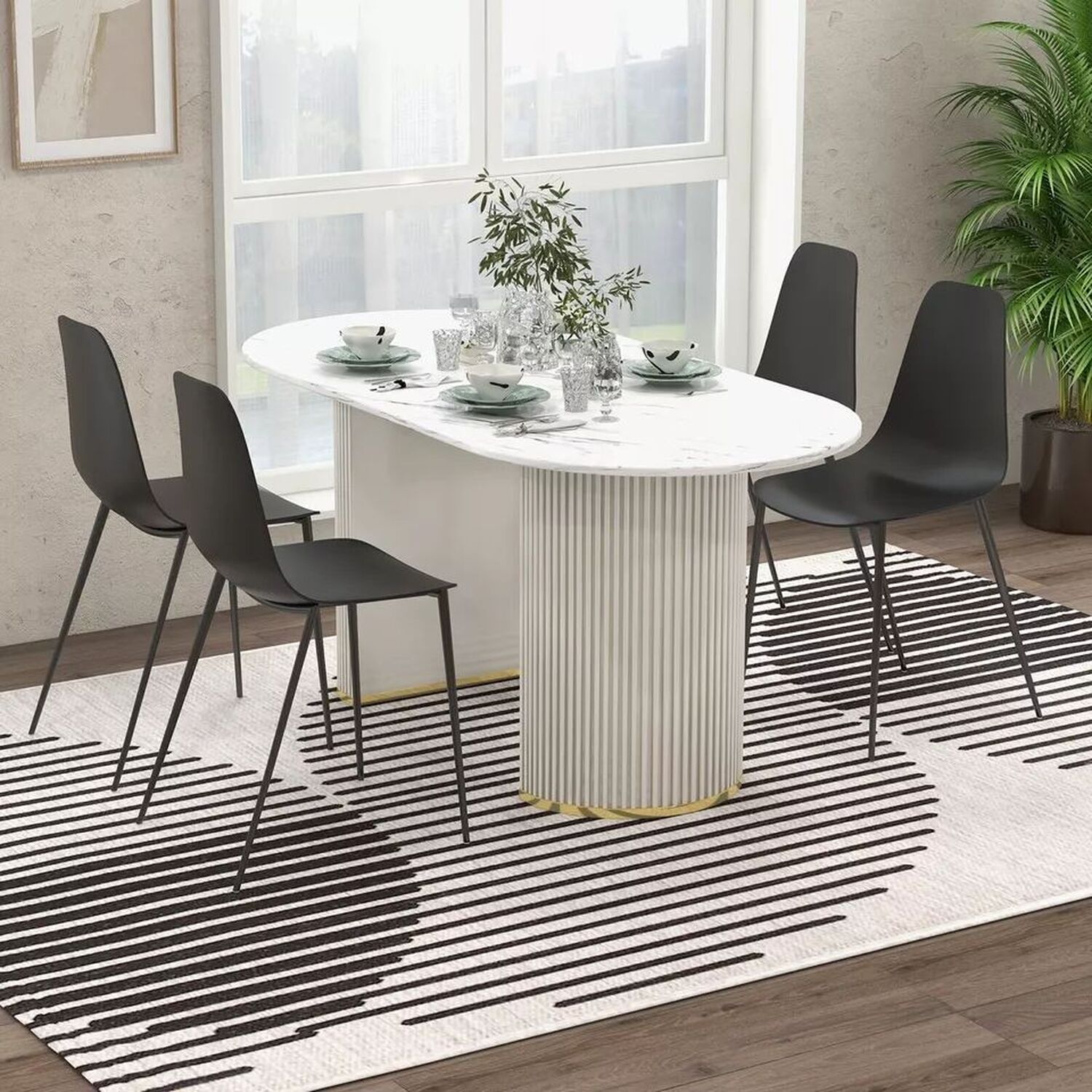 Armless Dining Chair Set of 4