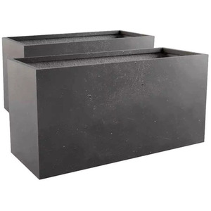 Black Handmade Round Fiberstone Planter