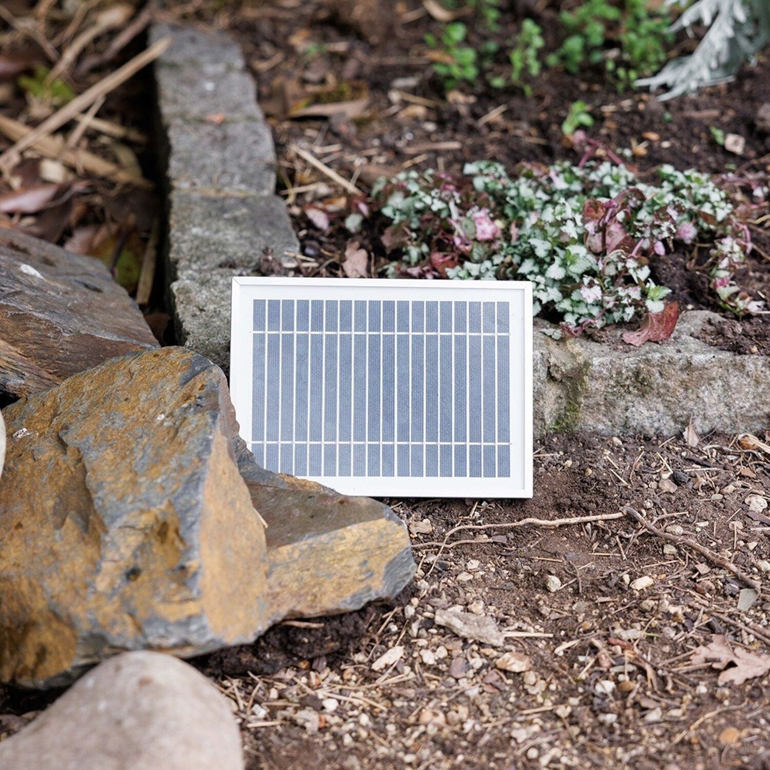 57cm Solar 4 Tier Stacked Boulder Cascading Water Feature with LED Lights