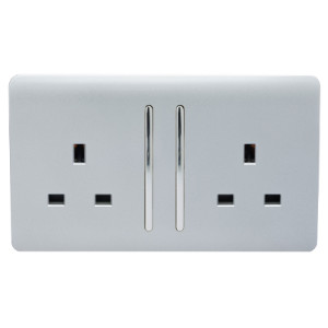 2 Gang 13Amp Long Rocker Double Socket