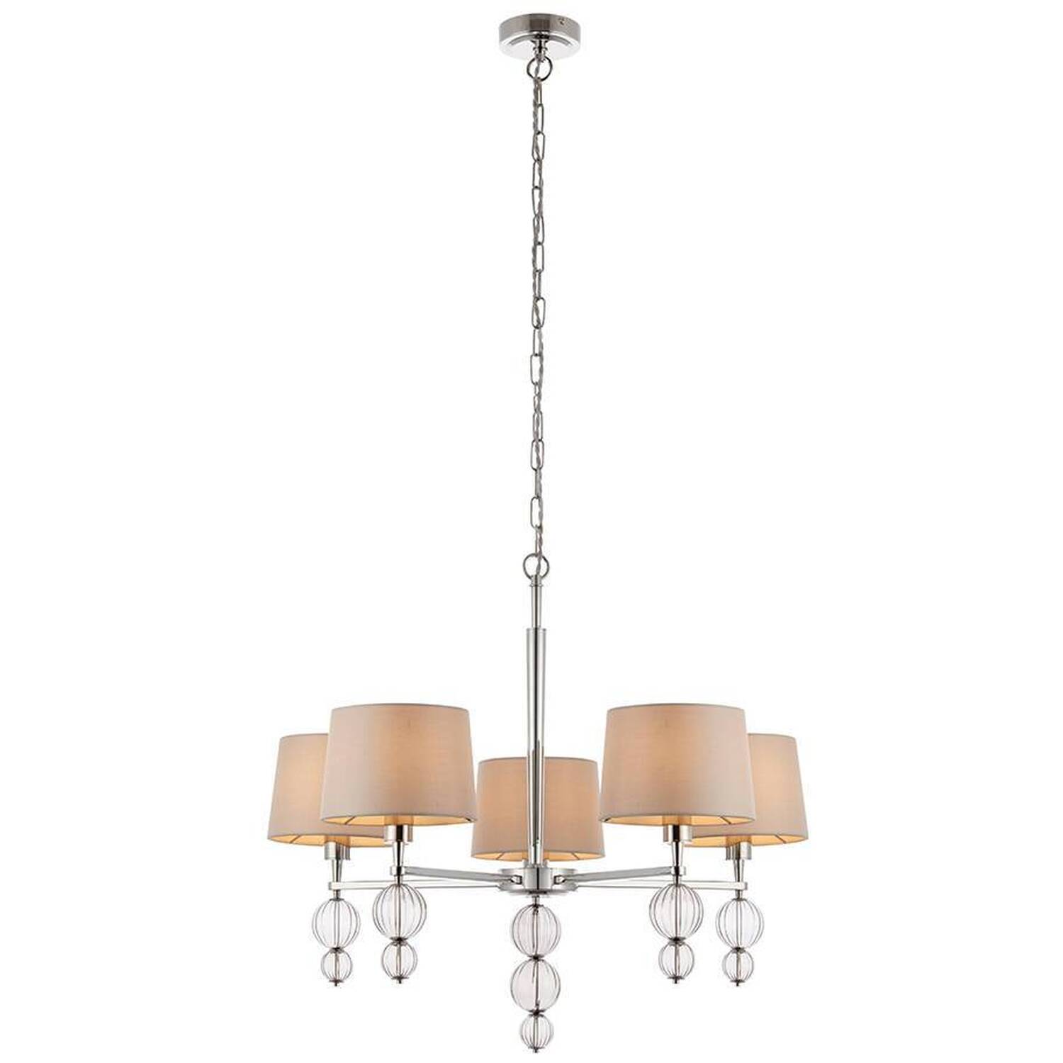 Darlaston 5 Light Multi Arm Ceiling Pendant Chandelier Polished Nickel E14 darlaston-5-light-multi-arm-ceiling-pendant-chandelier-polished-nickel-e14