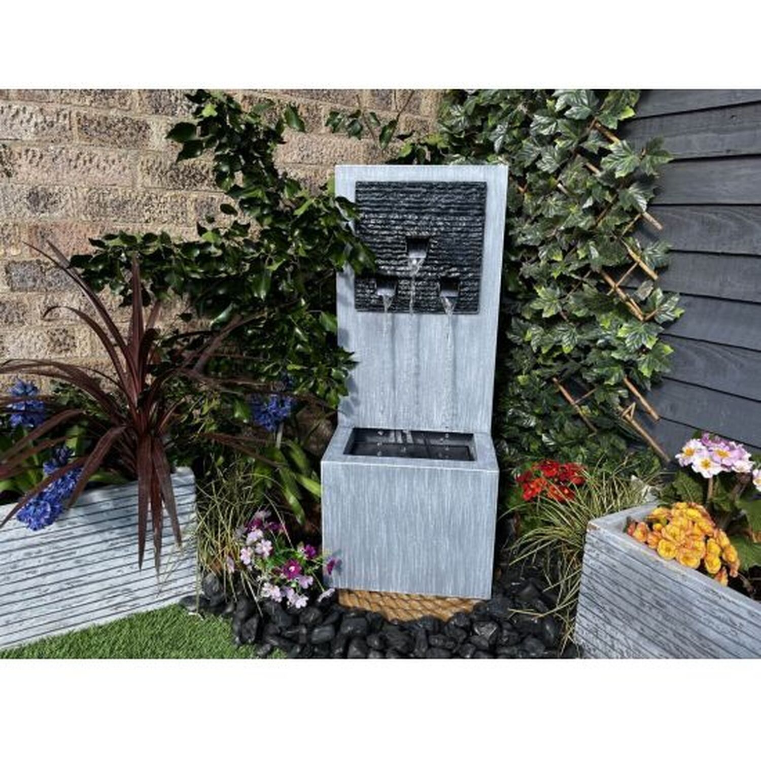 Zinc MultiFall Cascade Modern Metal Water Feature