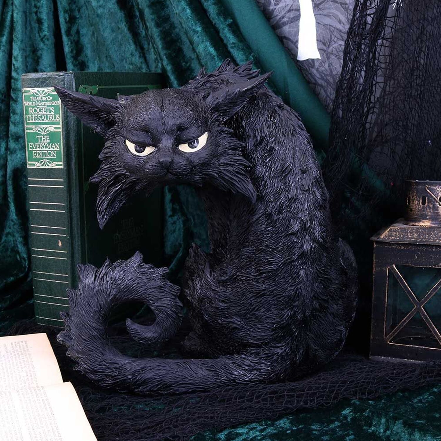 Large Black Cat Witches Familiar Figure Salem