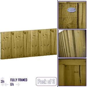Premier Flat Top Feather Edge Fully Framed Garden Fence Panels