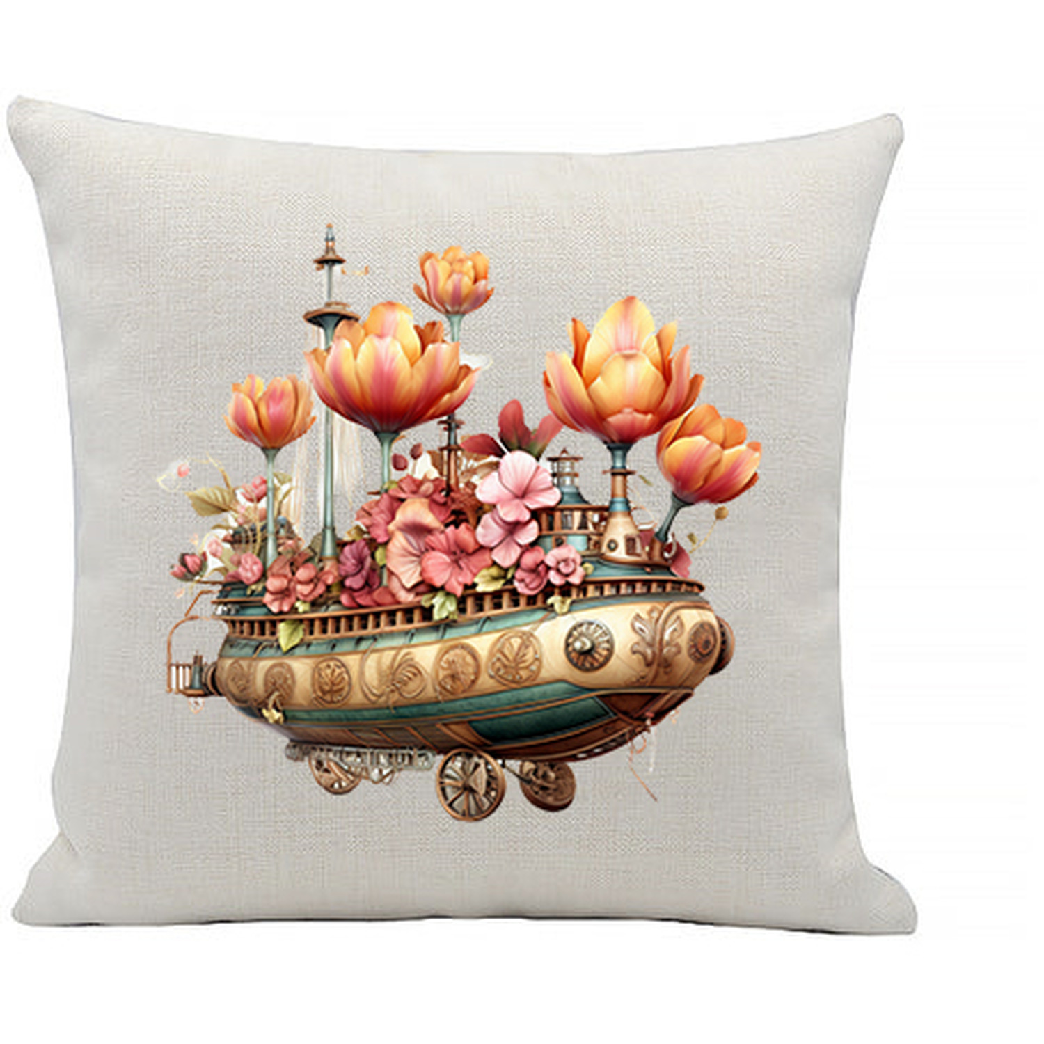 Steampunk Linen Cushion