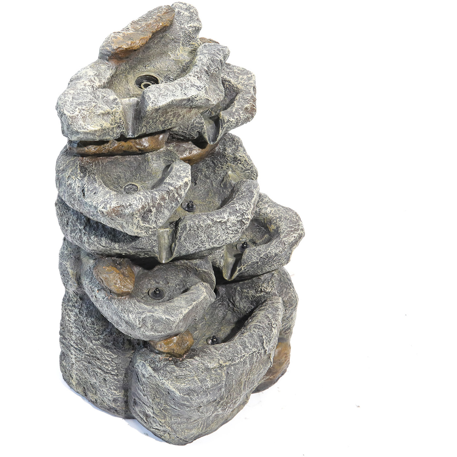 Stacked Stone Waterfall Electric LED Fountain Statue Decoration