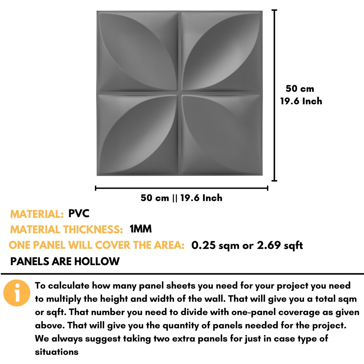 3D Wall Panels with Adhesive Included - Geometric Convex Shape