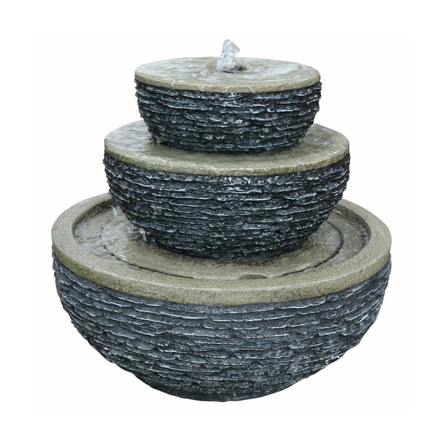 Three Stacked Bowls Water Cascade Feature