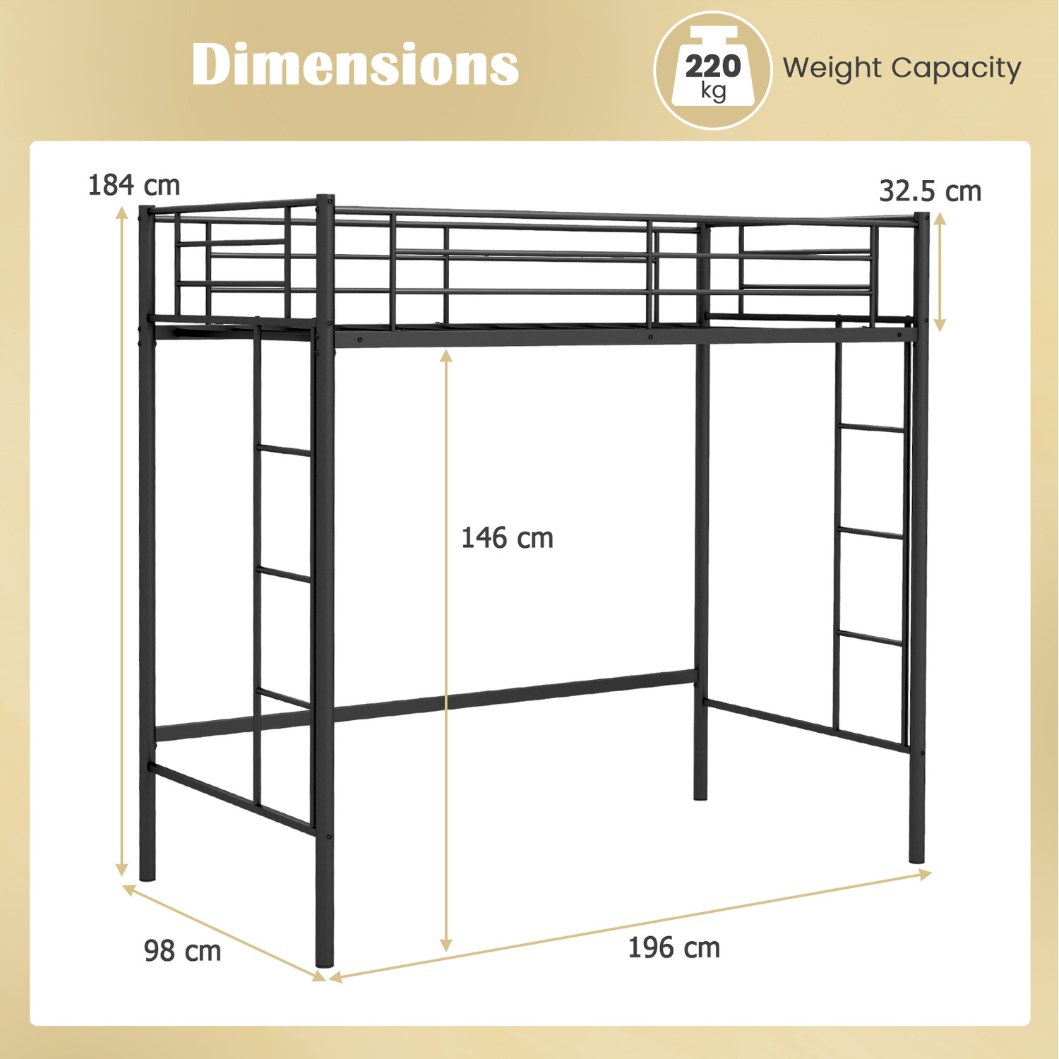 Space-saving Loft Bed Frame