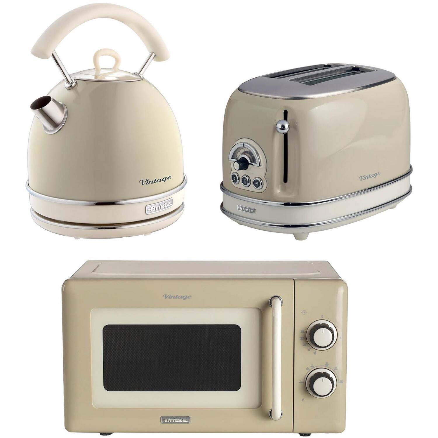 Vintage Dome Kettle, 2 Slice Toaster Microwave
