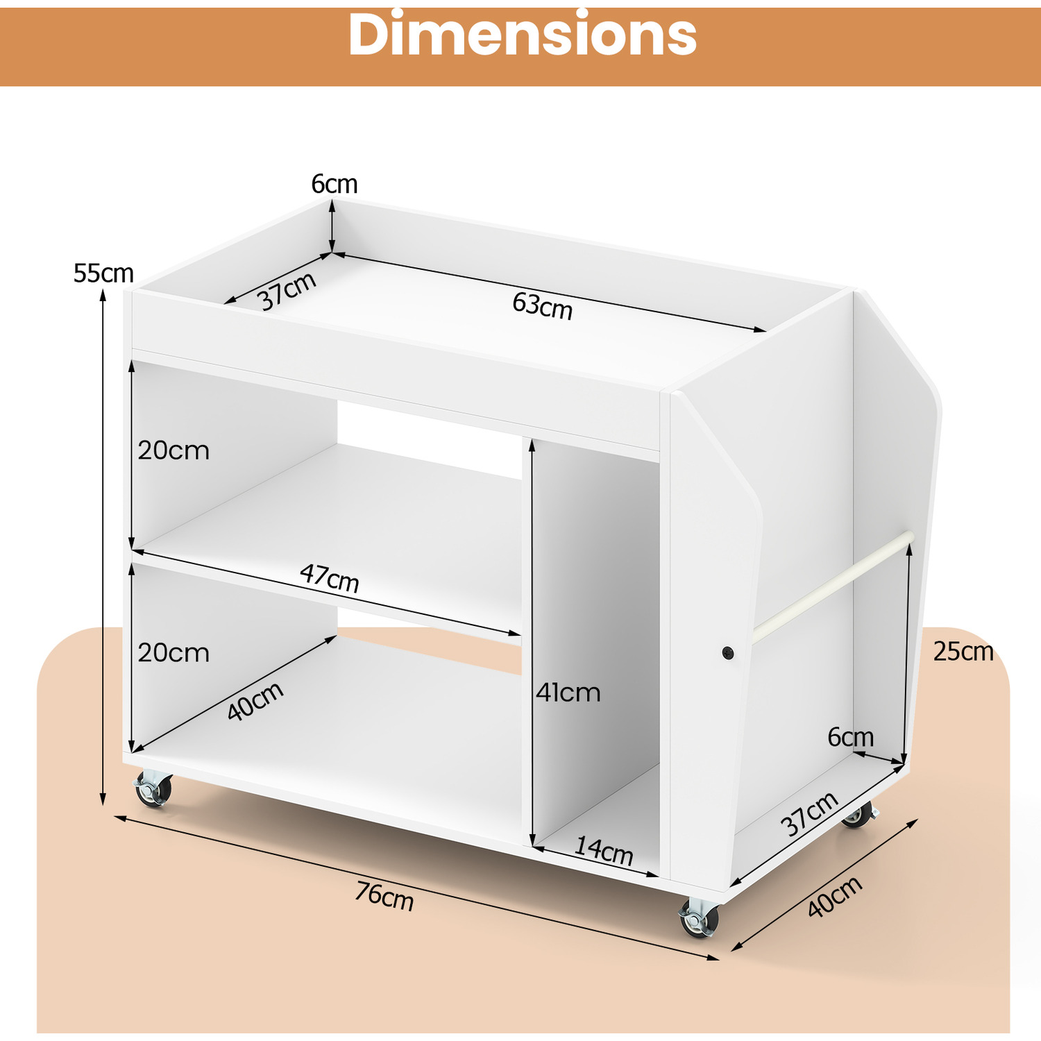 Side End Table Storage Rack