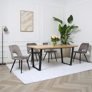 Provence Dining Set - Oak Veneer Dining Table with 4 Chairs