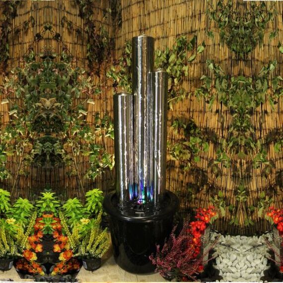 Stainless Steel Tube Modern Metal Solar Water Feature