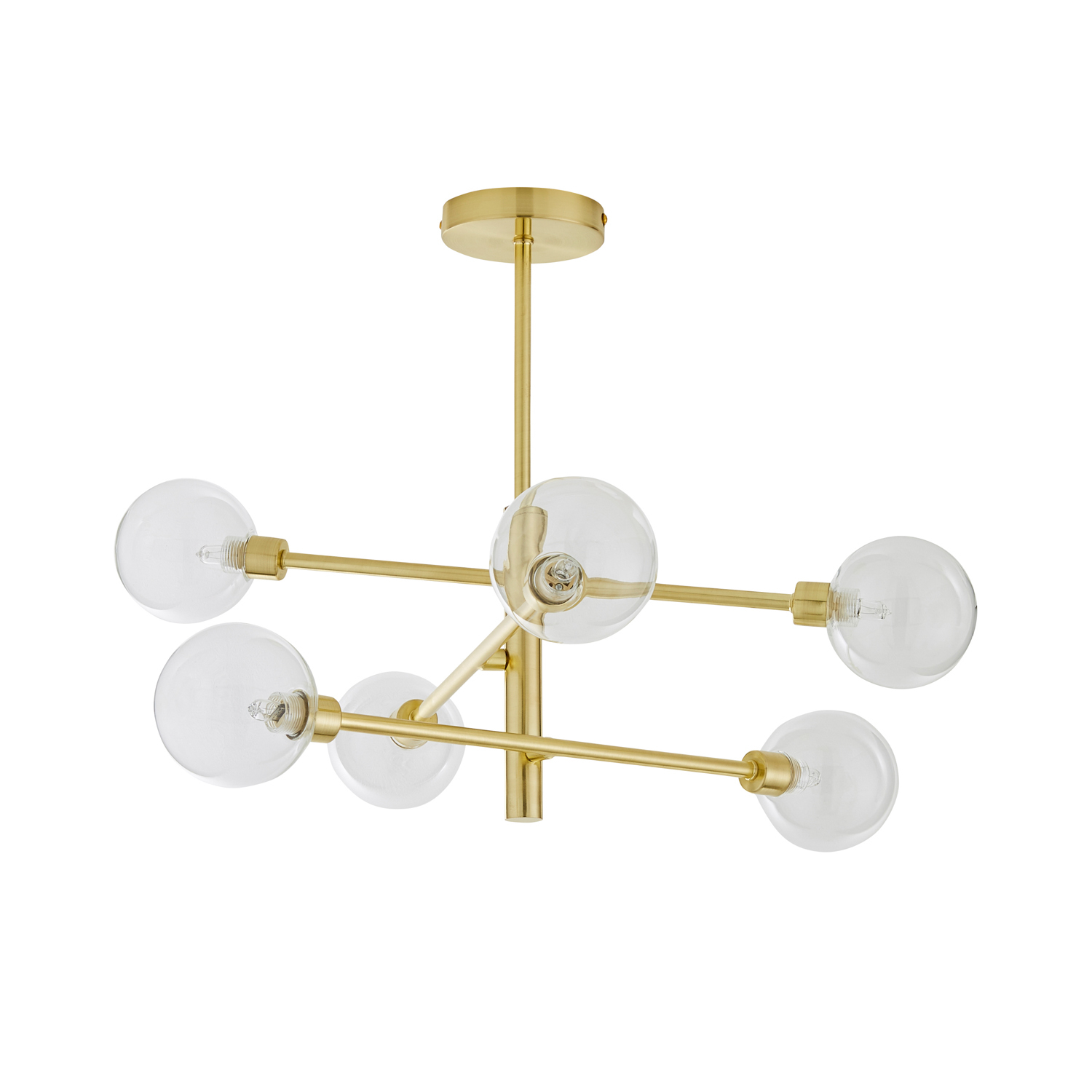 Supa 6 Light Stick Semi Flush Ceiling Light
