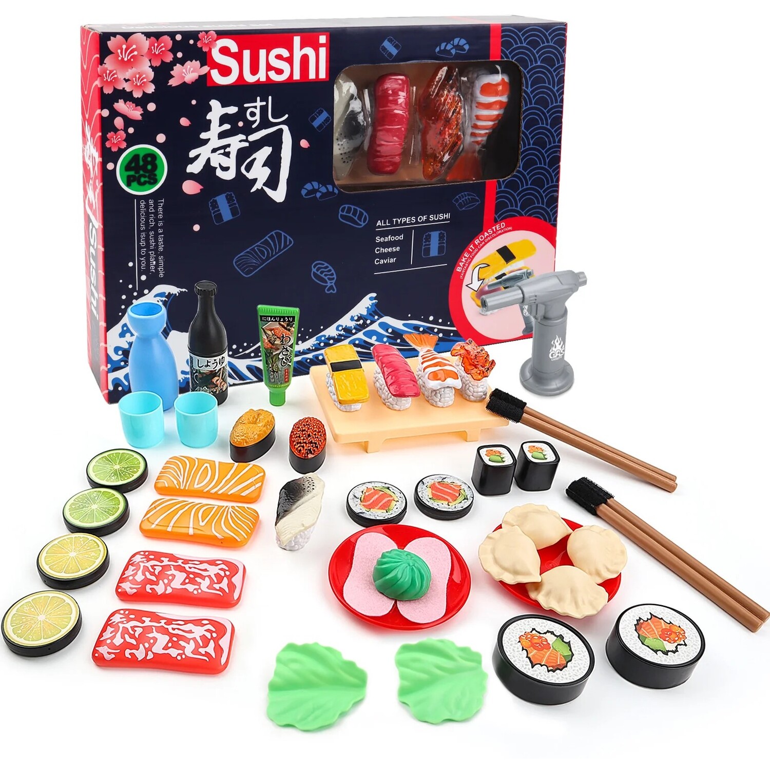 48 Piece Colour Changing Sushi Play Set with Accessories
