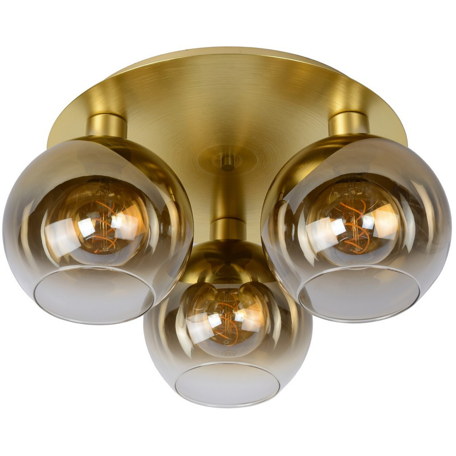Marius Retro Flush Ceiling Light Matt Gold Brass