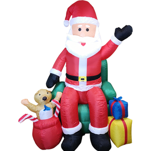 Inflatable Lit Santa in Chair With Presents