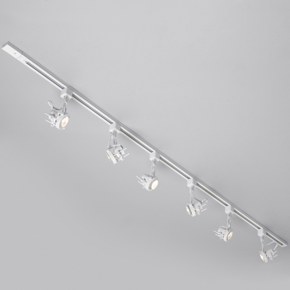2m Track Light Kit with Greenwich Spotlight Heads and LED Bulbs