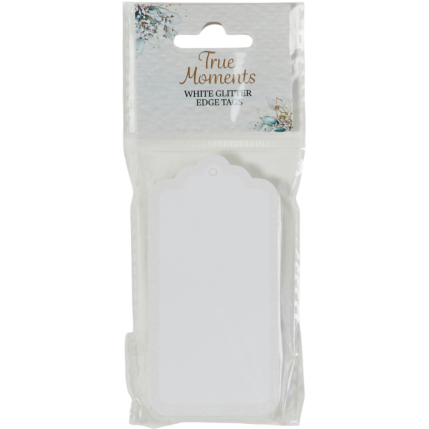 White Glitter Edge Tags