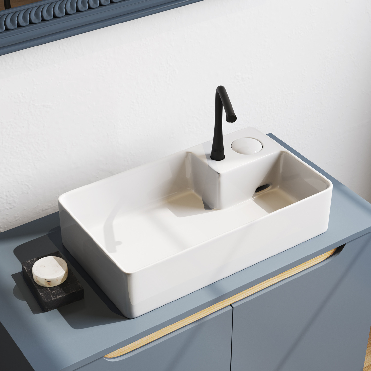 Modern Bathroom Ceramic Basin Wash Sink With Pop Up Drainer