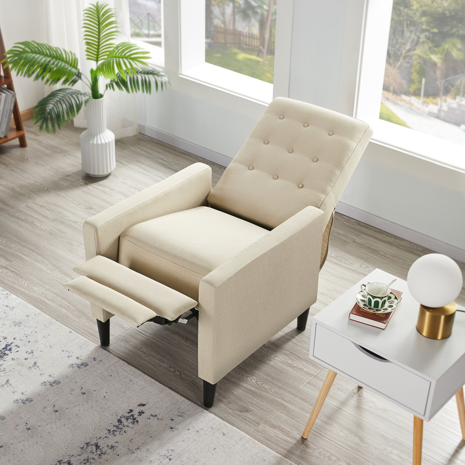 Modern Fabric Reclining Chair with Adjustable Back