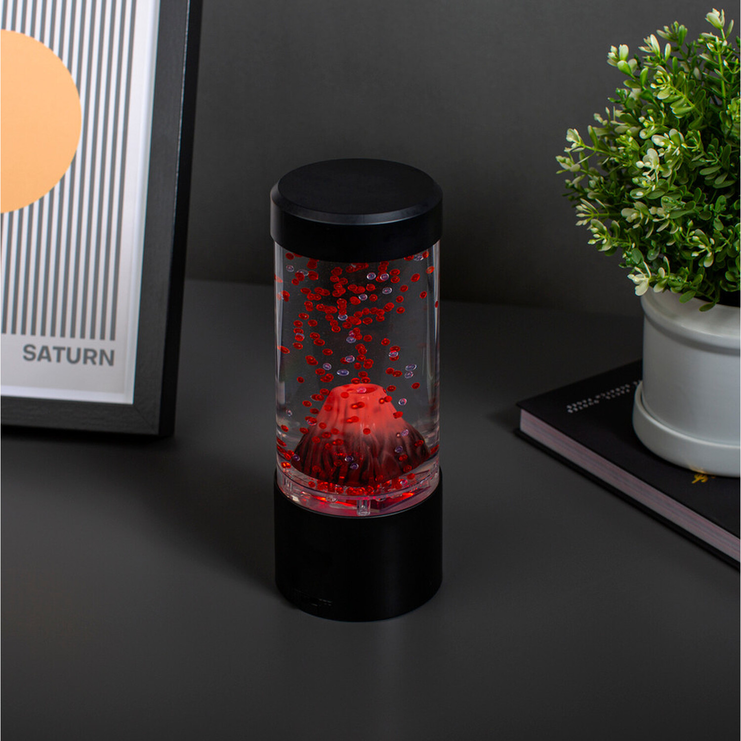 Round Volcano Lamp Battery and USB