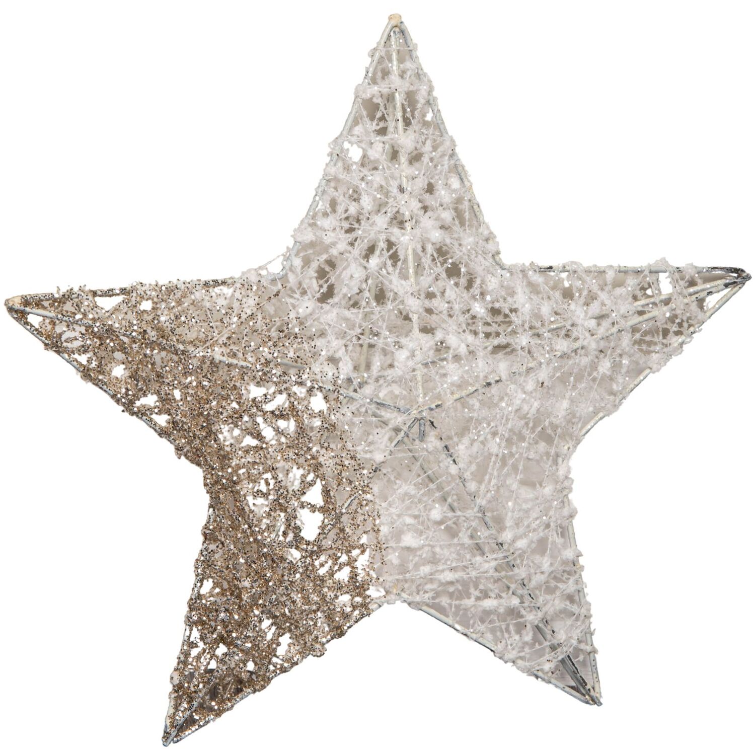 White Woven Christmas Star with LEDs
