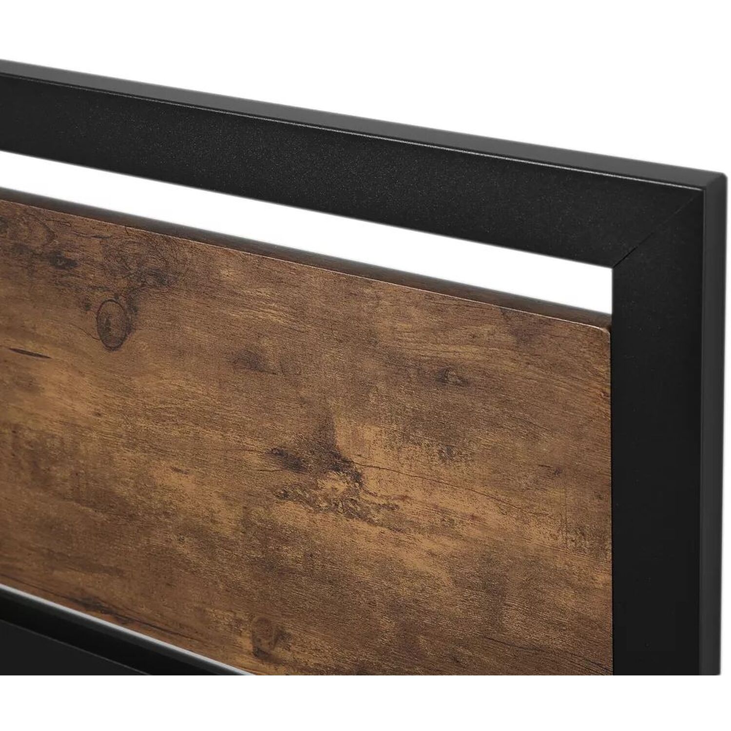 Double Metal and Wood Bed Frame Slat Support