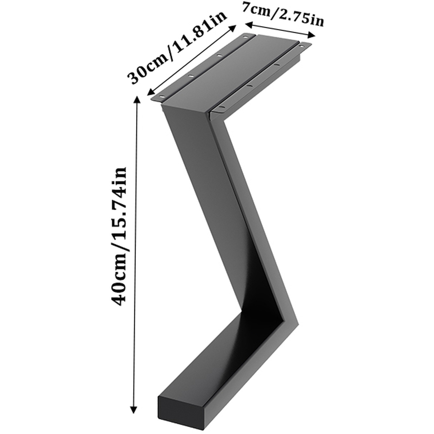 Set of 2 Z-Shaped Metal Table Legs