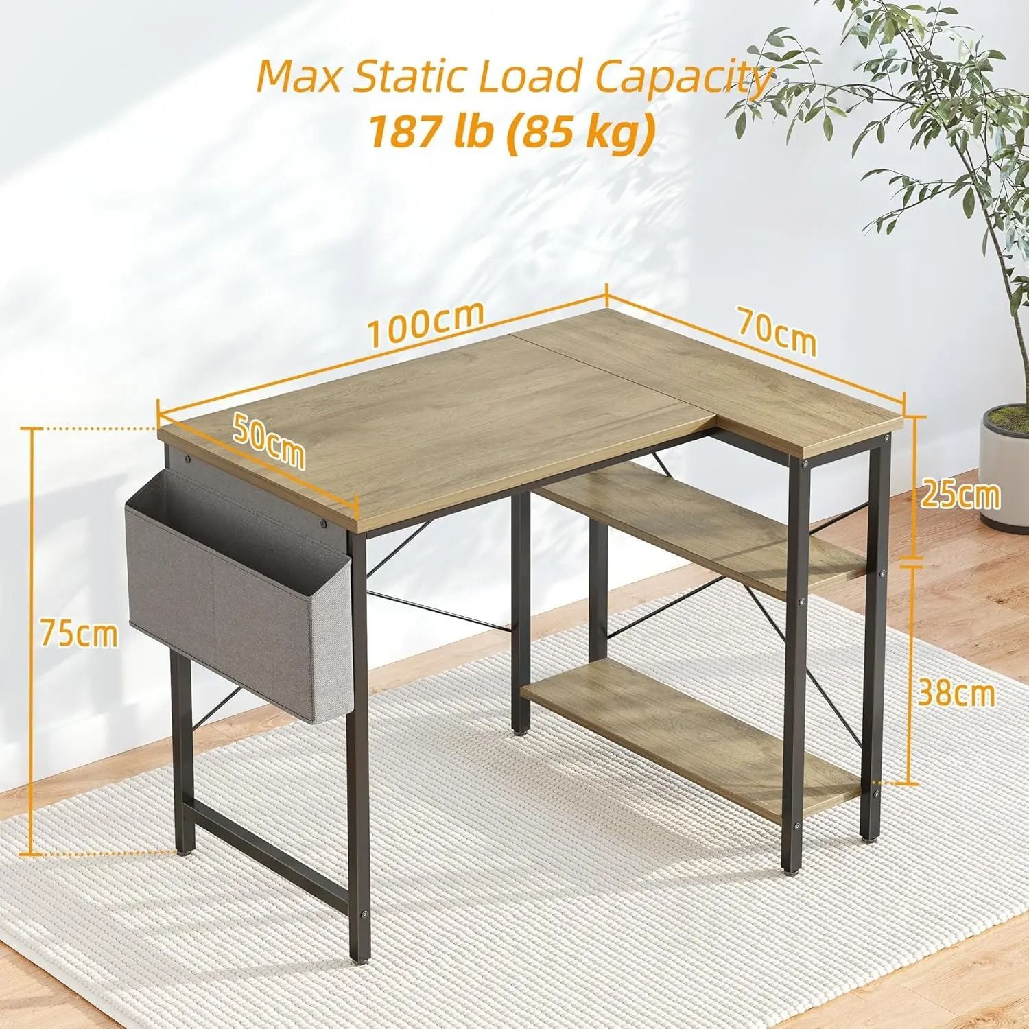 L-Shaped Desk for Home Office