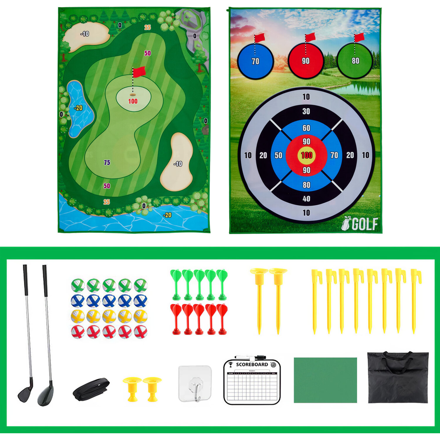 Golf Simulator Set with Sticky Balls and Accessories