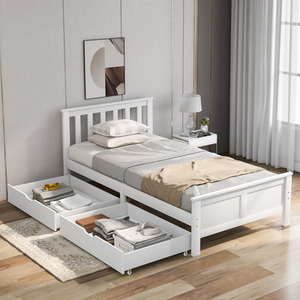 Lucy Pine Wood Bed Frame with 2 Large Drawers