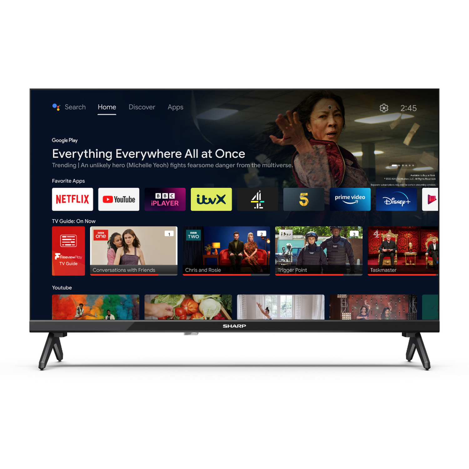 SHARP 24" HD Ready Frameless Smart Android TV