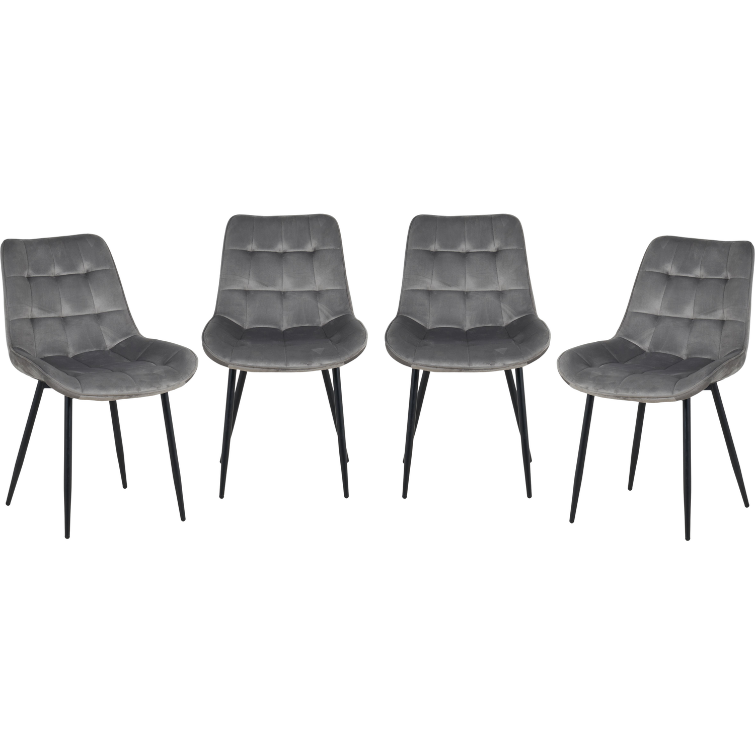 Seattle Dining Table with 4 Erica Velvet Chairs