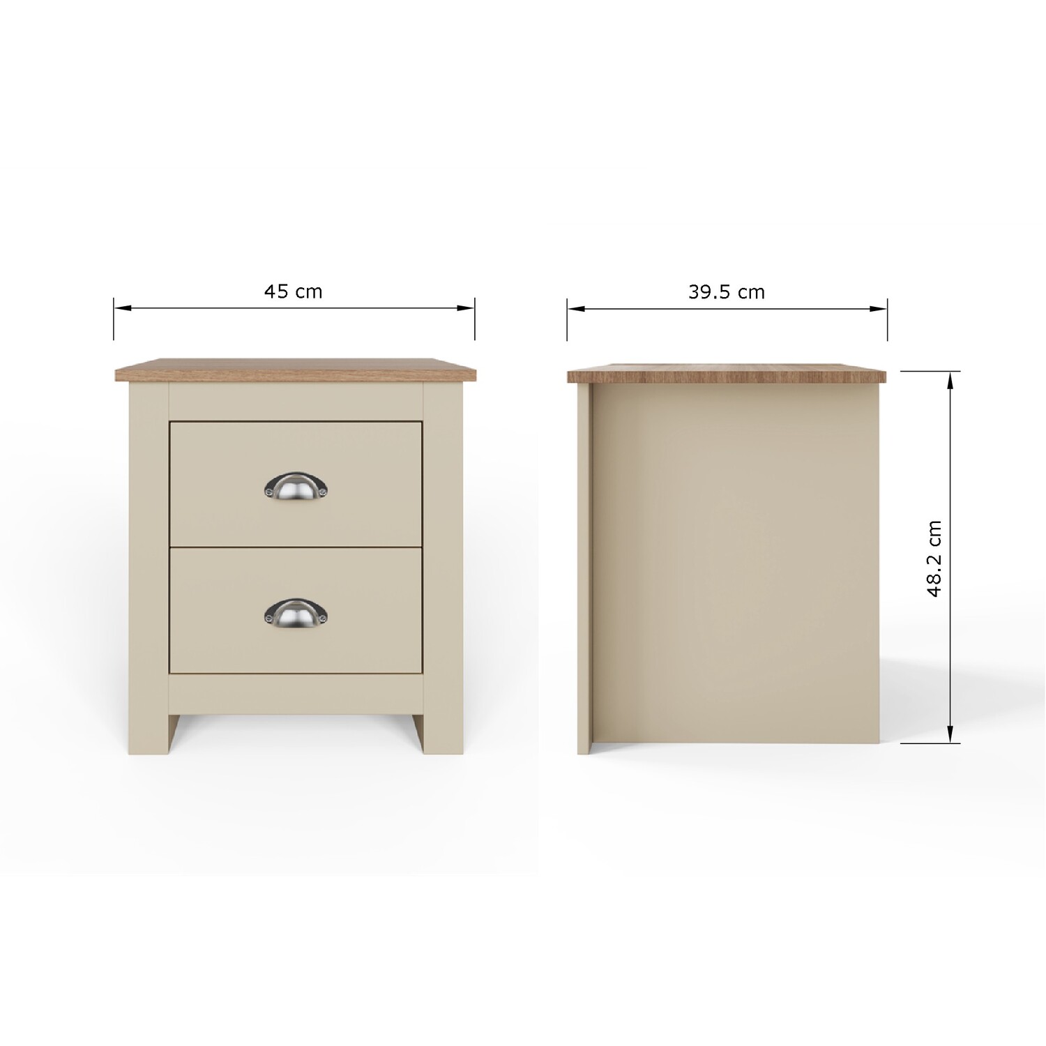 Lancaster 2 Drawer Bedside