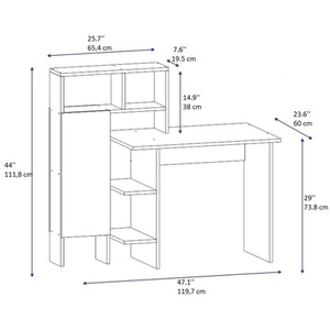 Delmaris Computer Desk with Shelves